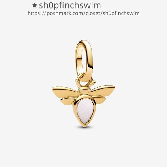 Pandora | Jewelry | Pandora White Bee Mini Dangle Charm | Poshmark